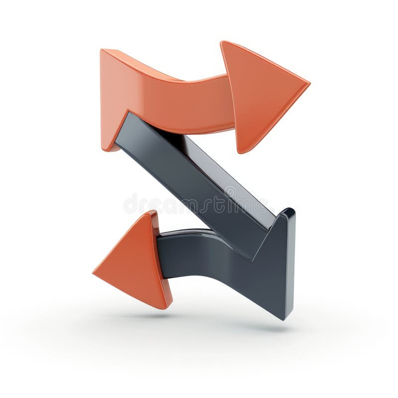 Intertwined 3D Arrows: Business Choice Concept Stock Illustration ...
