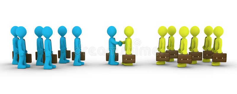 Two Opposing Teams Come To Agreement Stock Illustration - Illustration ...
