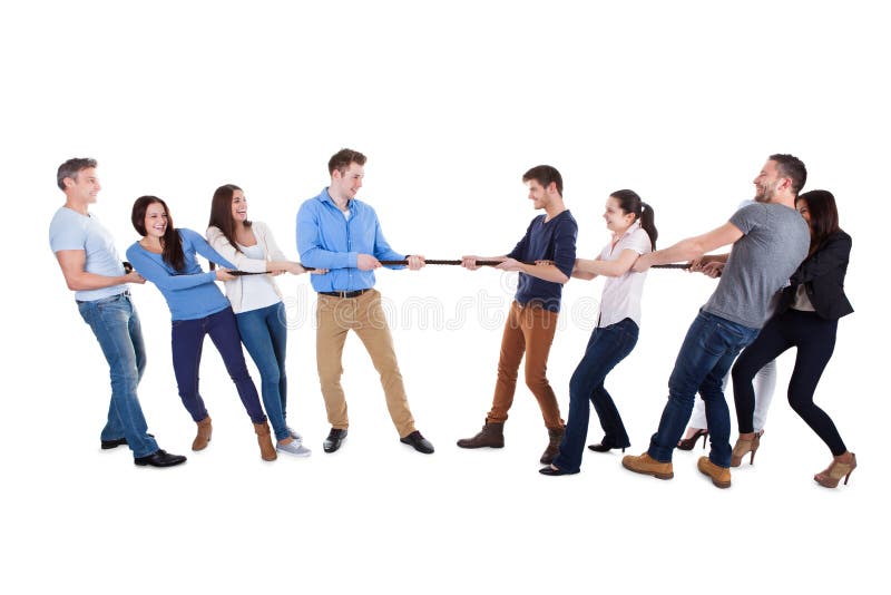 Two Opposing Teams Having a Tug of War Stock Photo - Image of female ...