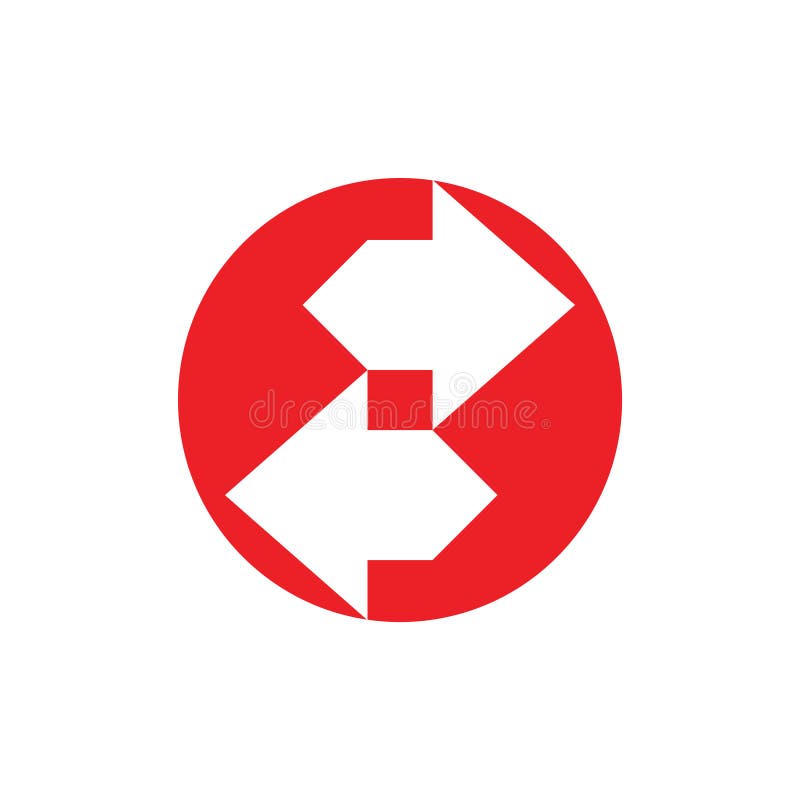 Two Opposite Direction Arrow Geometric Design Vector Stock Vector ...