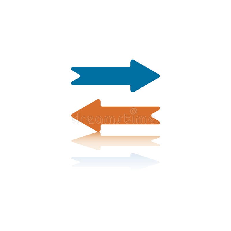Two Opposite Horizontal Arrows Stock Illustration - Illustration of ...