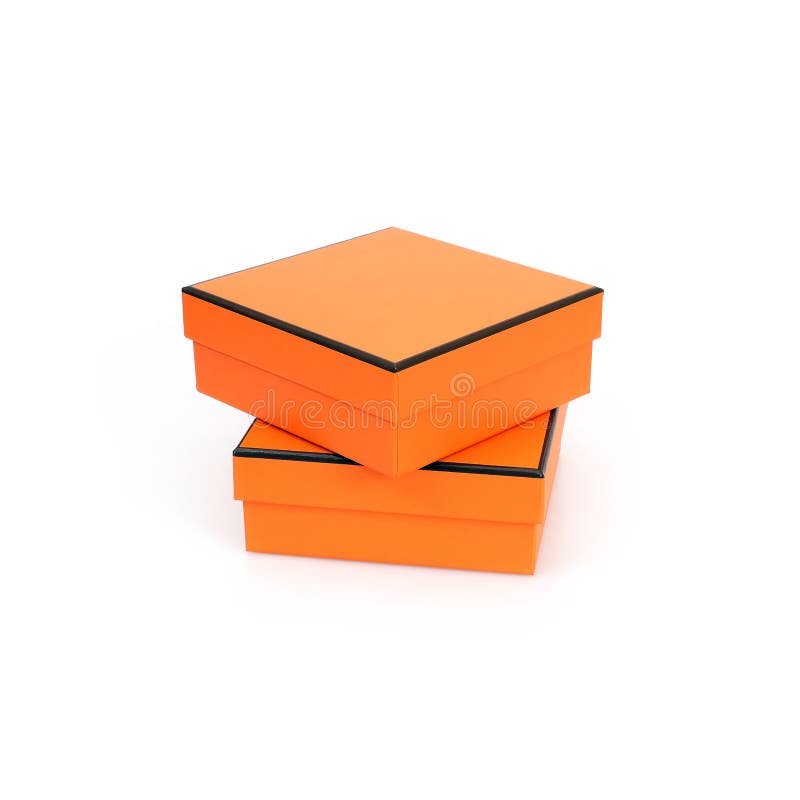 Two Orange Box Isolated on White Background Stock Image - Image of ...