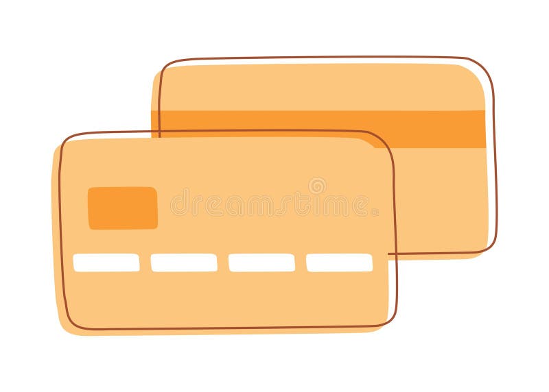 Two Orange Credit Cards Together Stock Vector - Illustration of ...