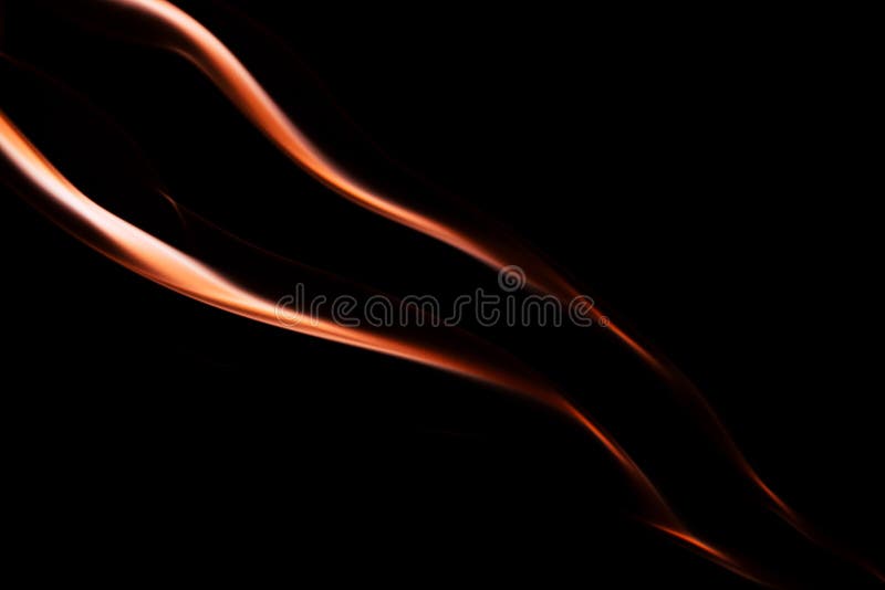 Two Orange Fire Color Lines Design on Black Background Stock Photo ...