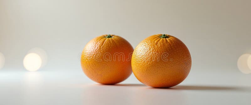 Two Orange Fruits Closeup on Soft White Surface Stock Image - Image of ...