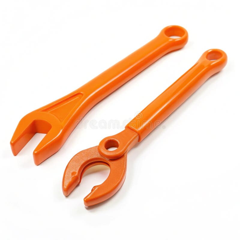 Two Orange Plastic Tools with Claws Isolated on White Background Stock ...