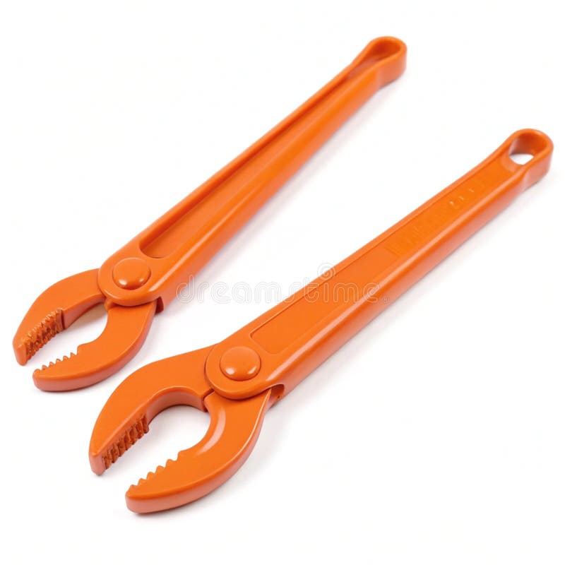 Two Orange Plastic Tools with Claws Isolated on White Background Stock ...