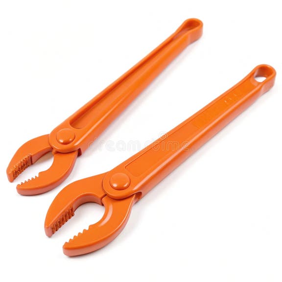 Two Orange Plastic Tools with Claws Isolated on White Background Stock ...