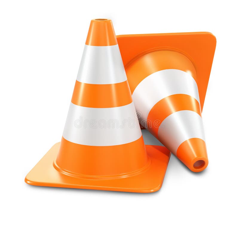 Orange Traffic Cones stock illustration. Illustration of computer - 4403372