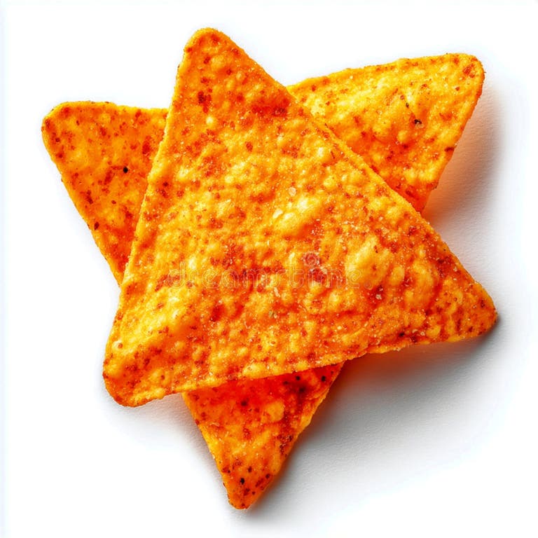 Two Triangle Chips Overlapping on a Plain White Surface Stock ...