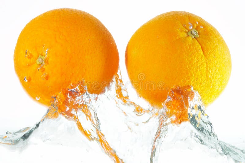 Two oranges stock image. Image of foodstuffs, water, fruit - 3507415