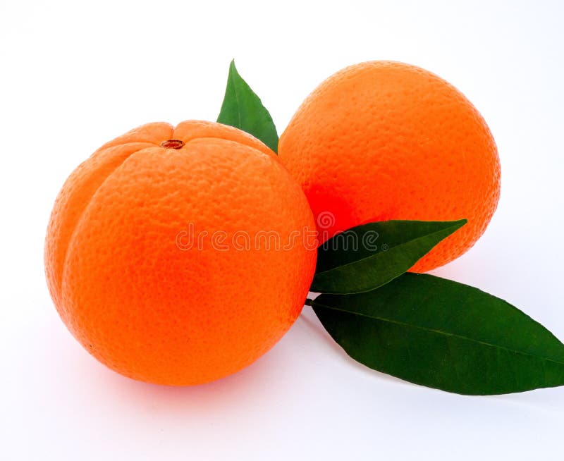 Two Oranges Close-up on Te White Background Stock Photo - Image of ...