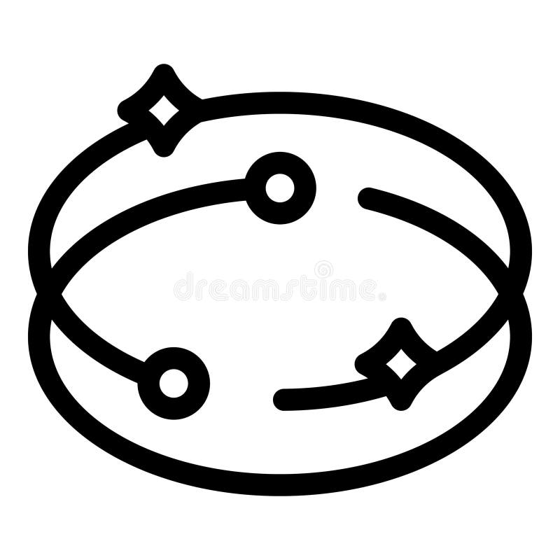 Two Orbital Paths Orbiting Around a Central Point Icon Stock ...
