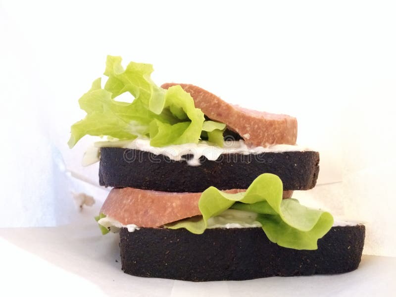 Two ordinary sandwiches stock image. Image of bread, salad - 82365921