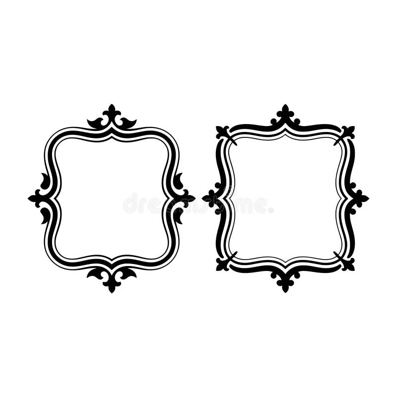 Two Ornate, Black Frames are Positioned Side by Side Stock Illustration ...