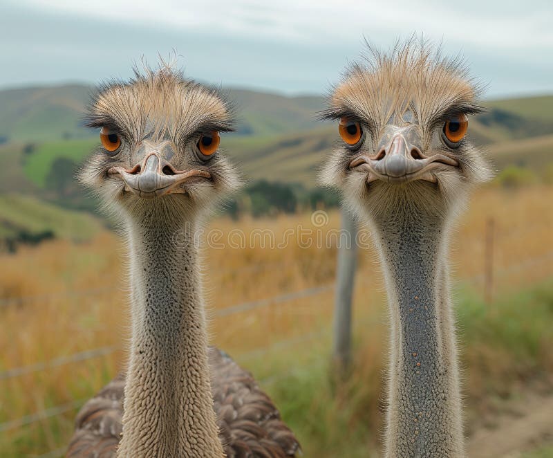 Two Ostriches Look at the Camera Stock Photo - Image of wildlife ...