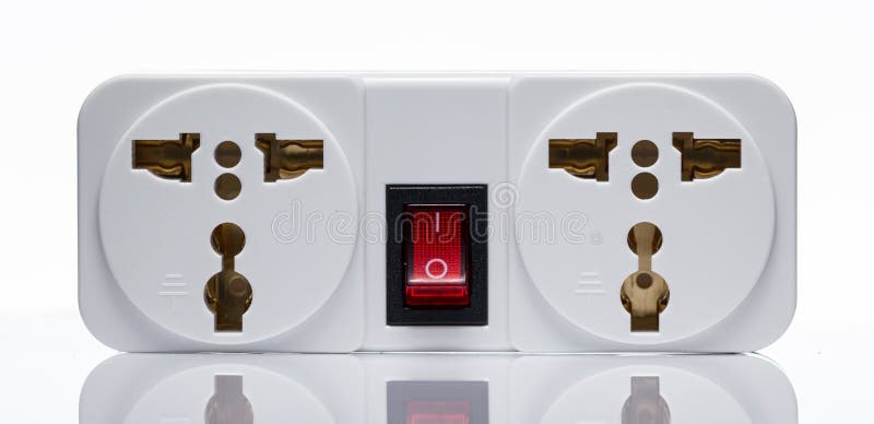 Two outlet plug adapter stock photo. Image of background - 42650406