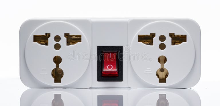 Two outlet plug adapter stock photo. Image of background - 42650406