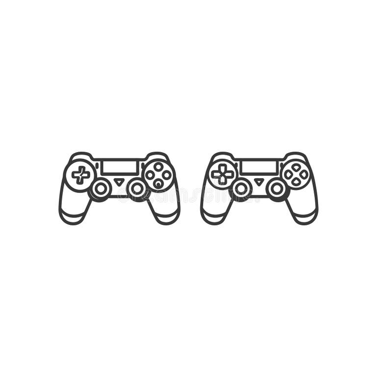 Pair of Simple Gamepad Controllers, Line Art Design Stock Vector ...