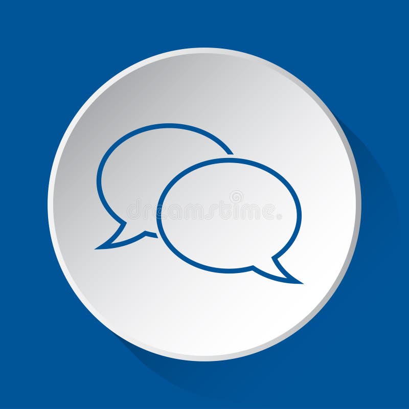 Two Outline Speech Bubbles - Simple Blue Icon Stock Vector ...