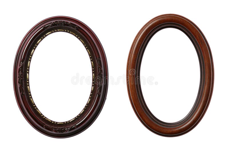 Oval Photo Frame Isolated on White Stock Photo - Image of classical ...