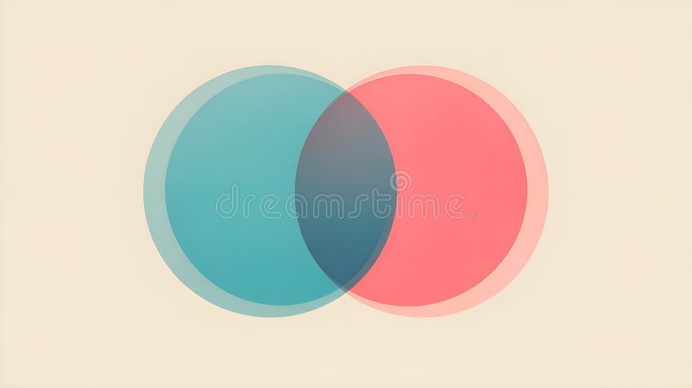 Two Overlapping Circles Creating a Venn Diagram Representing ...