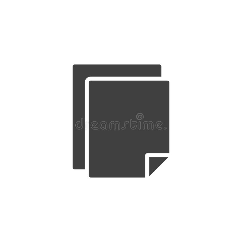 Two Overlapping Documents Vector Icon Stock Vector - Illustration of ...