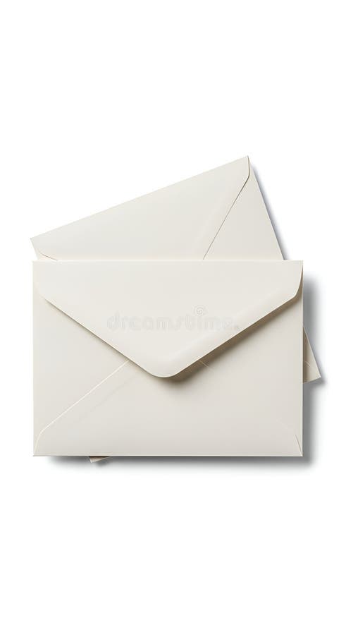 Two Overlapping Envelopes, Top View, Isolated AI Stock Illustration ...