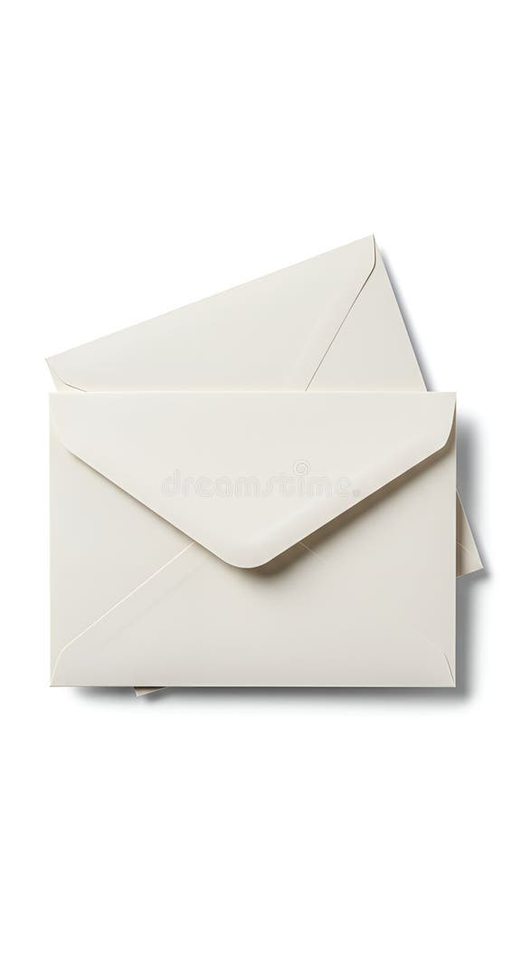 Two Overlapping Envelopes, Top View, Isolated AI Stock Illustration ...