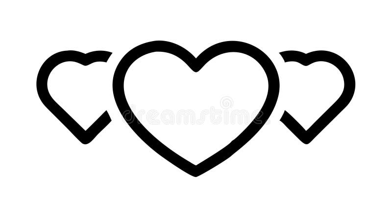 Two Overlapping Hearts Icon Symbolizing Love and Relationship , Vector ...