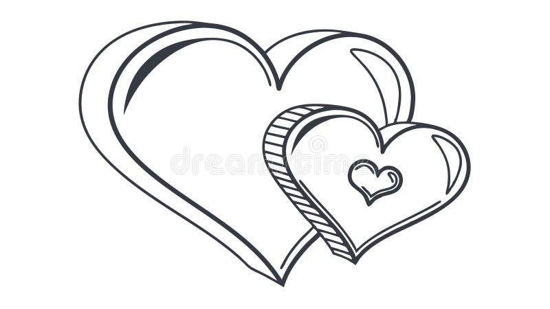 Two Overlapping Hearts Illustration, Love and Affection, Vector Design ...