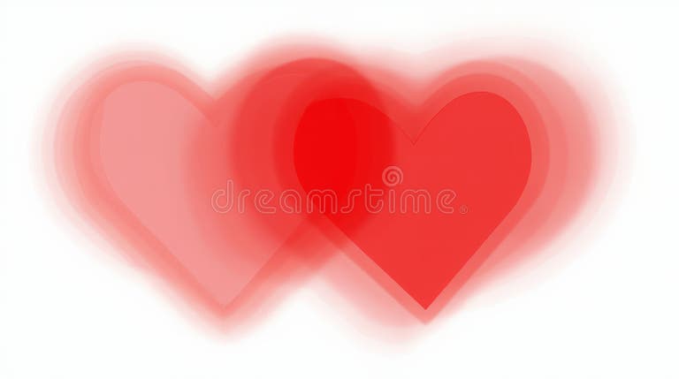 Two Overlapping Hearts with Varying Transparency Levels Creating a ...