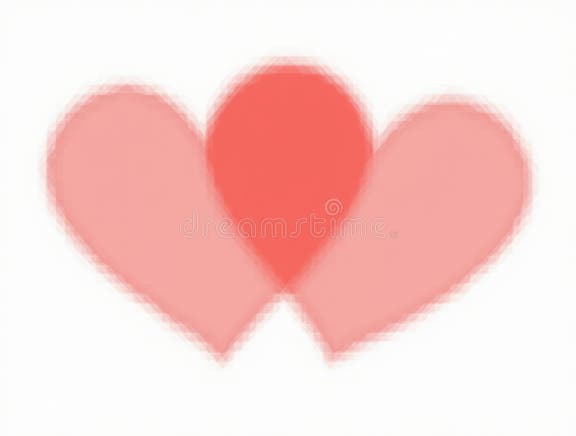 Two Overlapping Hearts with Varying Transparency Levels Creating a ...