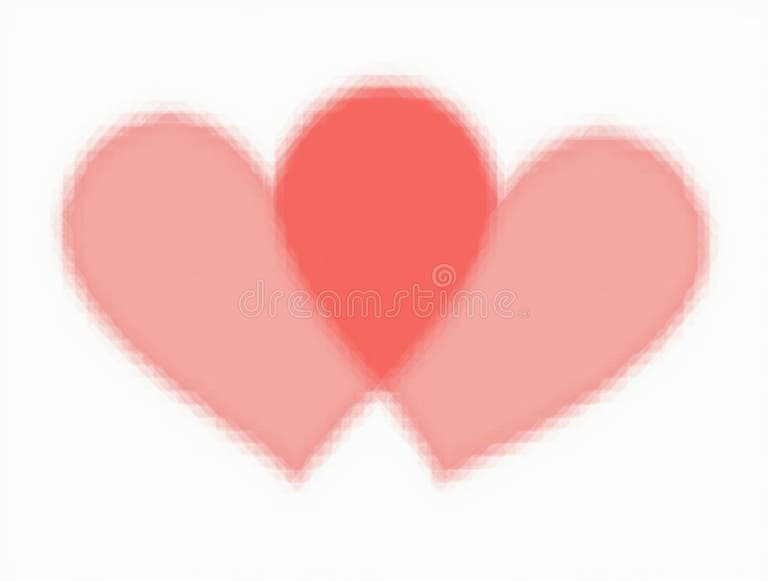 Two Overlapping Hearts with Varying Transparency Levels Creating a ...