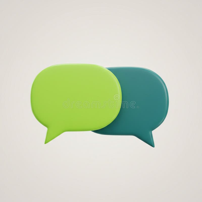 Two Overlapping Speech Bubbles in a Minimalistic Style. the Left Bubble ...