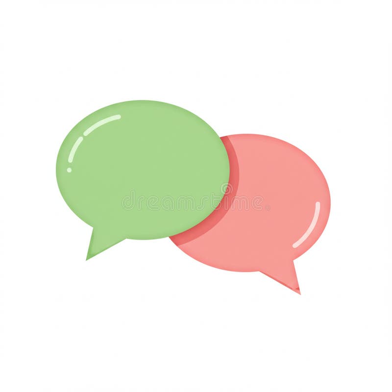 Two Overlapping Speech Bubbles in Pastel Colors. the Left Bubble is ...