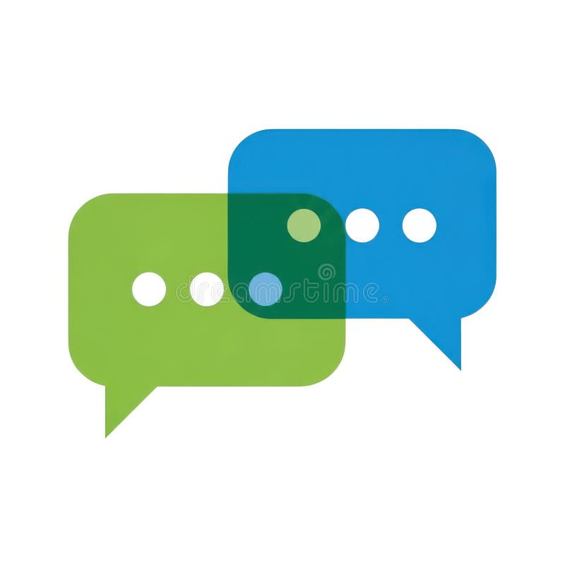 Two Overlapping Speech Bubbles Representing Communication and ...