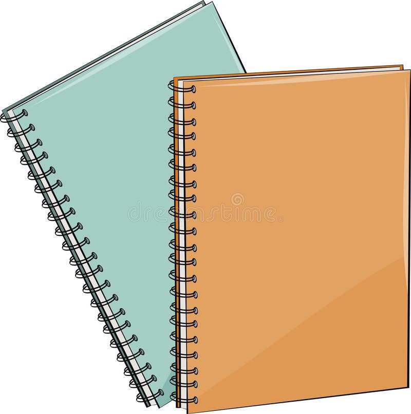 Two Overlapping Spiral Notebooks for Study Stock Illustration ...