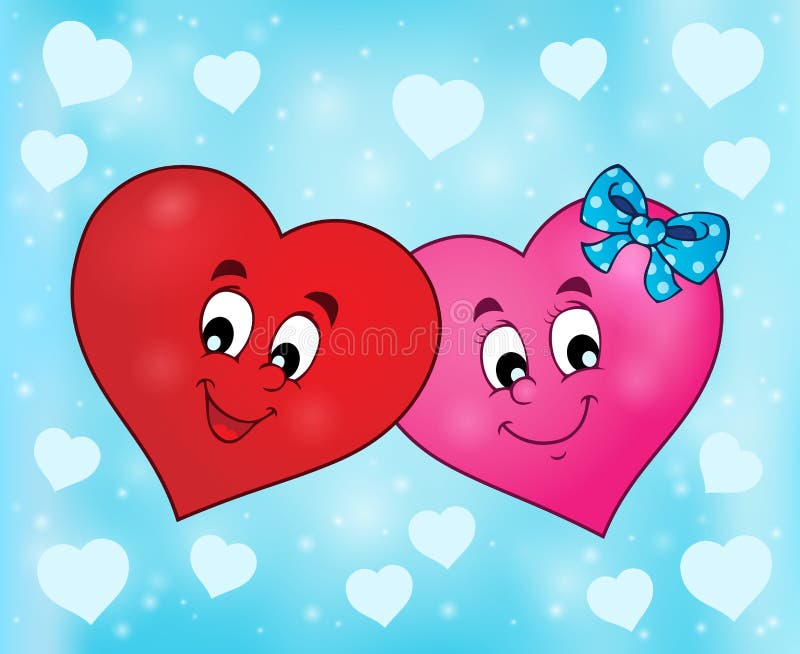Two Overlapping Stylized Hearts Theme 2 Stock Vector - Illustration of ...