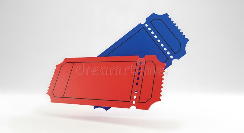 Two Overlapping Tickets with a Classic Design, Featuring Serrated Edges ...