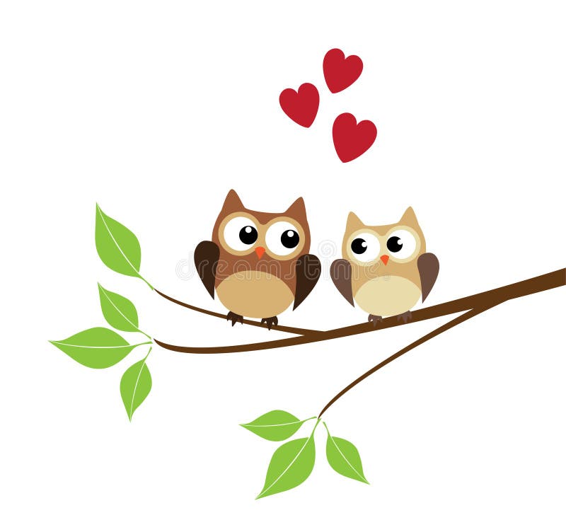 Two Owls stock vector. Illustration of cartoon, bird - 43761696