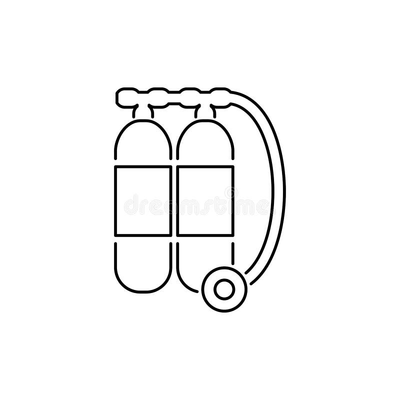 Two Oxygen Containers for Diving Icon Flat Image Stock Vector ...