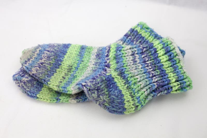 Two Pack of Wooden Socks Made in the Traditional Way Stock Photo ...