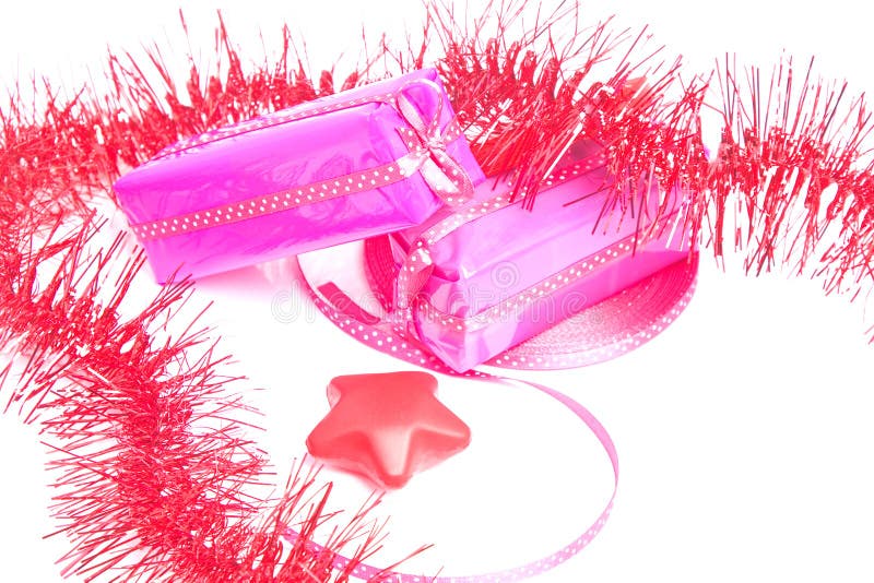 Two Packages with Red Decorations Stock Photo - Image of event ...