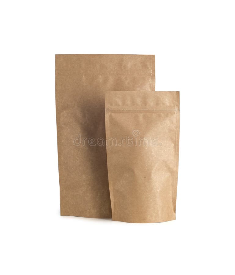 Two Packages with Zip Lock. Stock Photo - Image of package, brown: 87543458