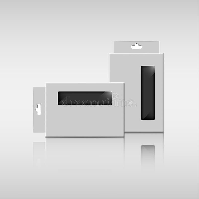 Two Packaging Paper Rectangular Box with Clear Plastic for Electronic ...