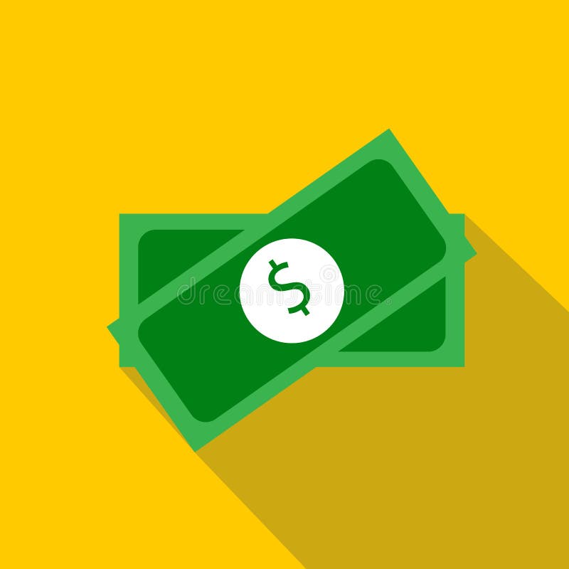 Two Packs of Money Icon, Flat Style Stock Vector - Illustration of ...