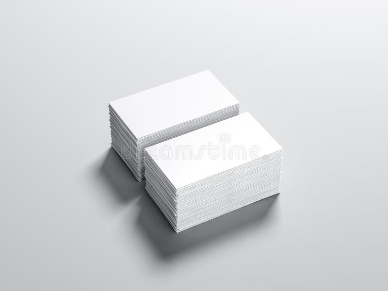 Two Packs of White Business Cards Mockup Isolated on Gray Stock ...