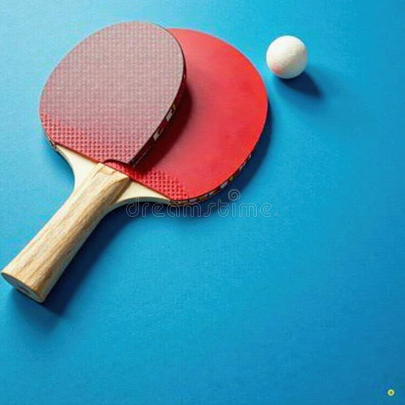 Two Paddles and Ball on Blue Table Tennis Surface, Rubber, Recreation ...