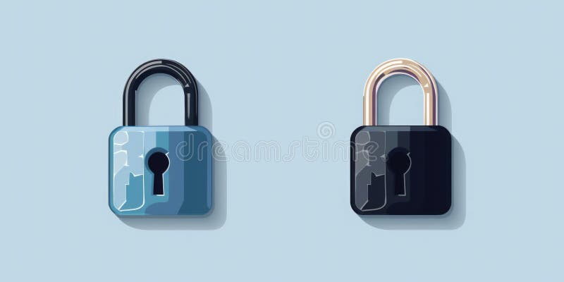 Two Padlocks Sitting Side by Side. Can Be Used To Represent Security ...